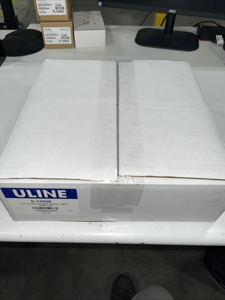 Uline Mobile Printer Labels - 4 x 3” White S-13028- 24 Rolls 1 Case Ret ...