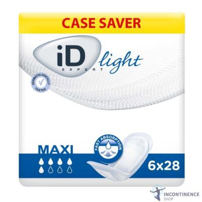 6x iD Expert Light Maxi Incontinence Pads for Women - Pack of 28 ...
