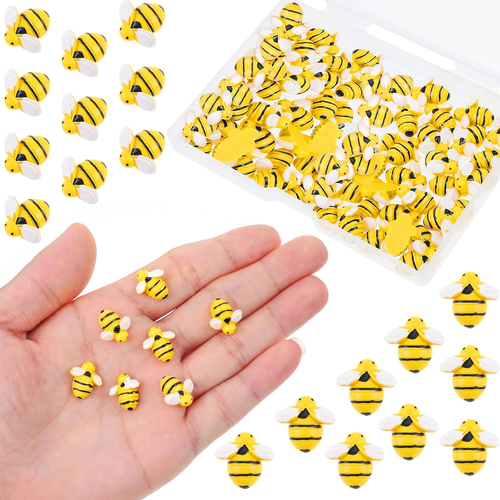 45 Pcs Tiny Resin Bees Small Plastic Bumble Bee Decor Honey Bee ...