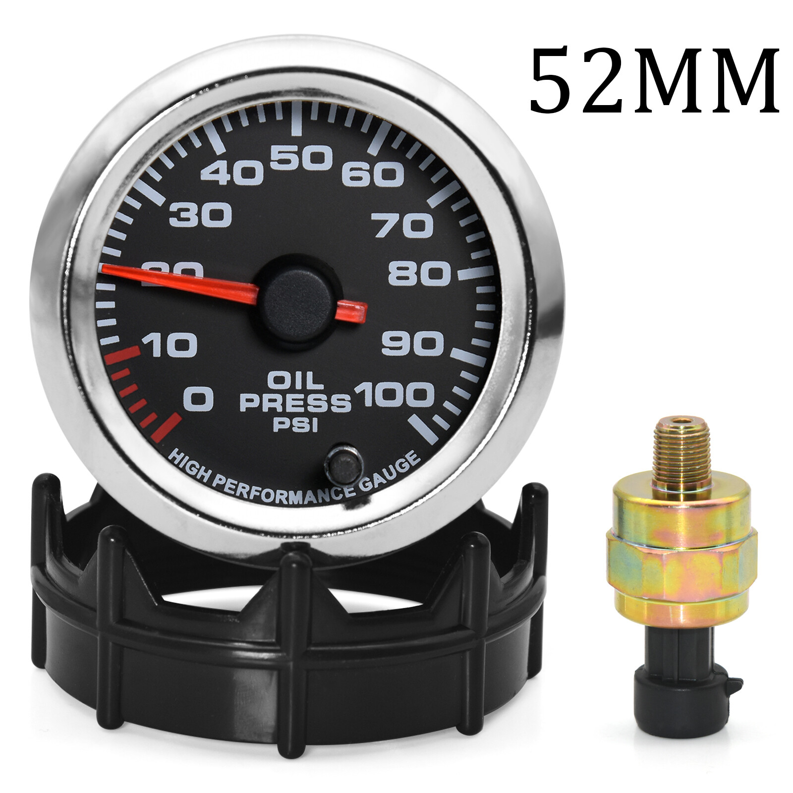 52mm Car Truck Oil Pressure Gauge 0-100 PSI Press Meter 7 Colors LED ...