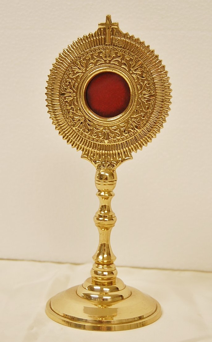 7 1/4" BRASS "rays of light" RELIQUARY FOR YOUR RELIC- #208 (CHURCH ...