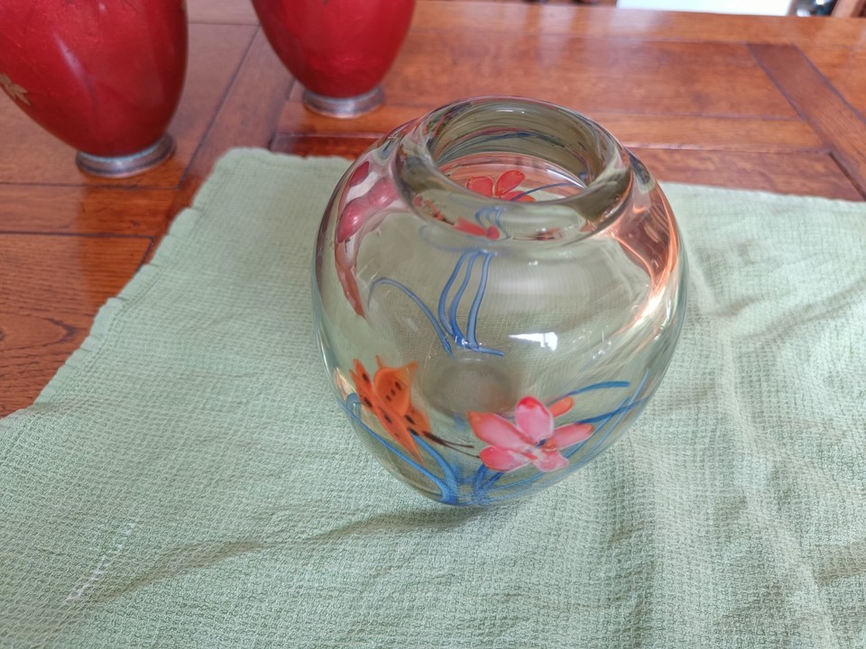 Italian Art glass Veteria Gino Cenedese Ovoid Vase, 1950s , Blue Motif ...