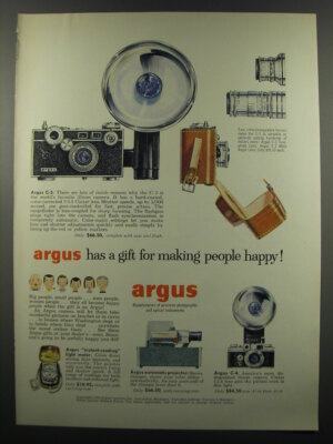 1955 Argus C-3 Camera Ad - Argus has a gift for making people happy | eBay