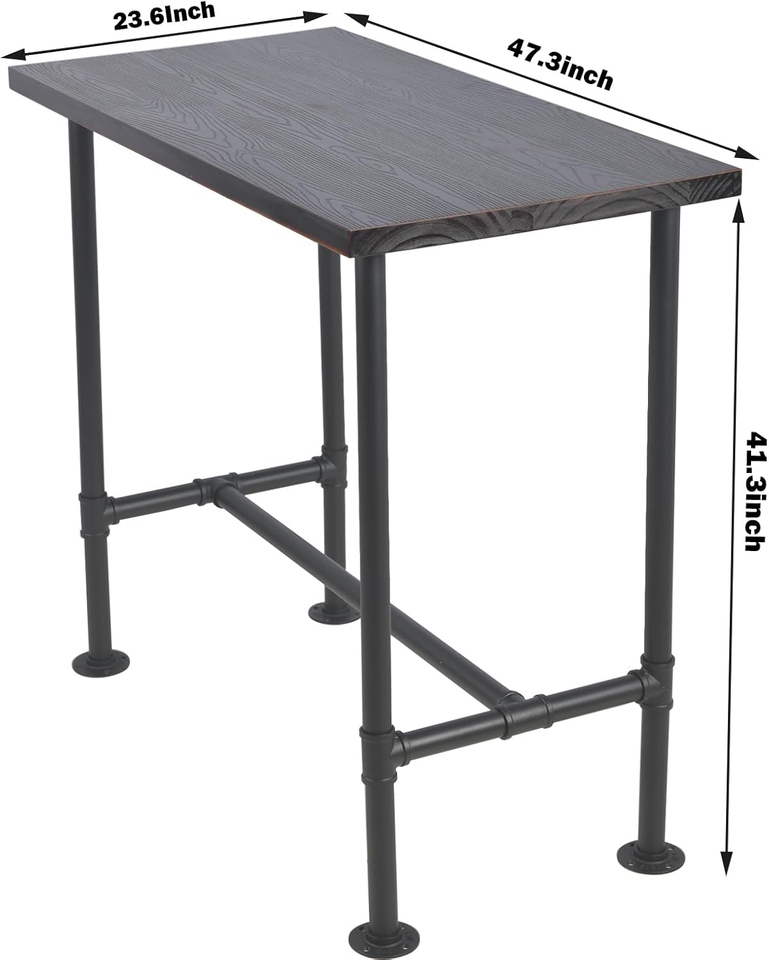 41.3Inch Height Industrial Bar Table Rustic Pipe Design Kitchen Dining ...