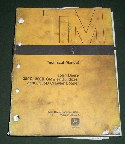 John Deere 350C 350D 355D Tracteur Dozer Technique Service Manuel de ...