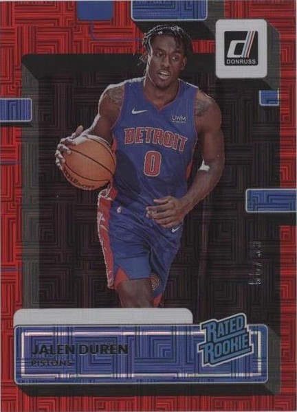 2022-23 Panini Donruss - Rated Rookie Choice Red #213 Jalen Duren /99 ...