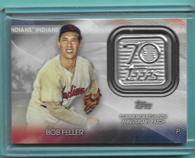 2021 Topps Bob Feller 70th Anniversary Logo Patch Card #T70P-BF Indians ...