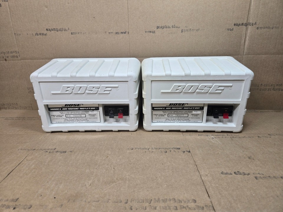Bose Model 101 Music Monitor Pair Indoor/Outdoor White Speakers ...