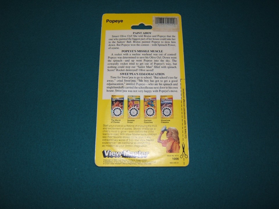 VINTAGE~WALT DISNEY POPEYE {3 REELS} VIEW-MASTER 3-D FOR A 7O'S GAF ...