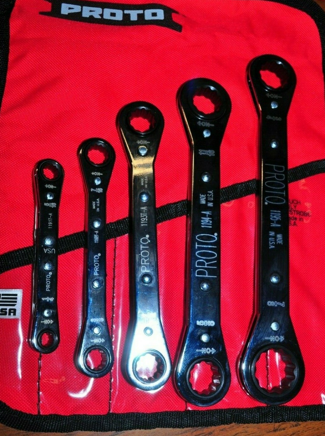 PROTO® 5 PIECE J1190A RATCHETING BOX WRENCH SET - 12 POINT 1/4" to 7/8 ...