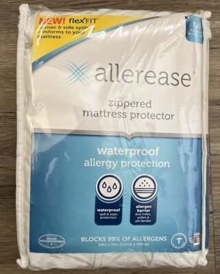 Allerease Full Size Zippered Allergy Mattress Protector Waterproof Slightly Torn | eBay