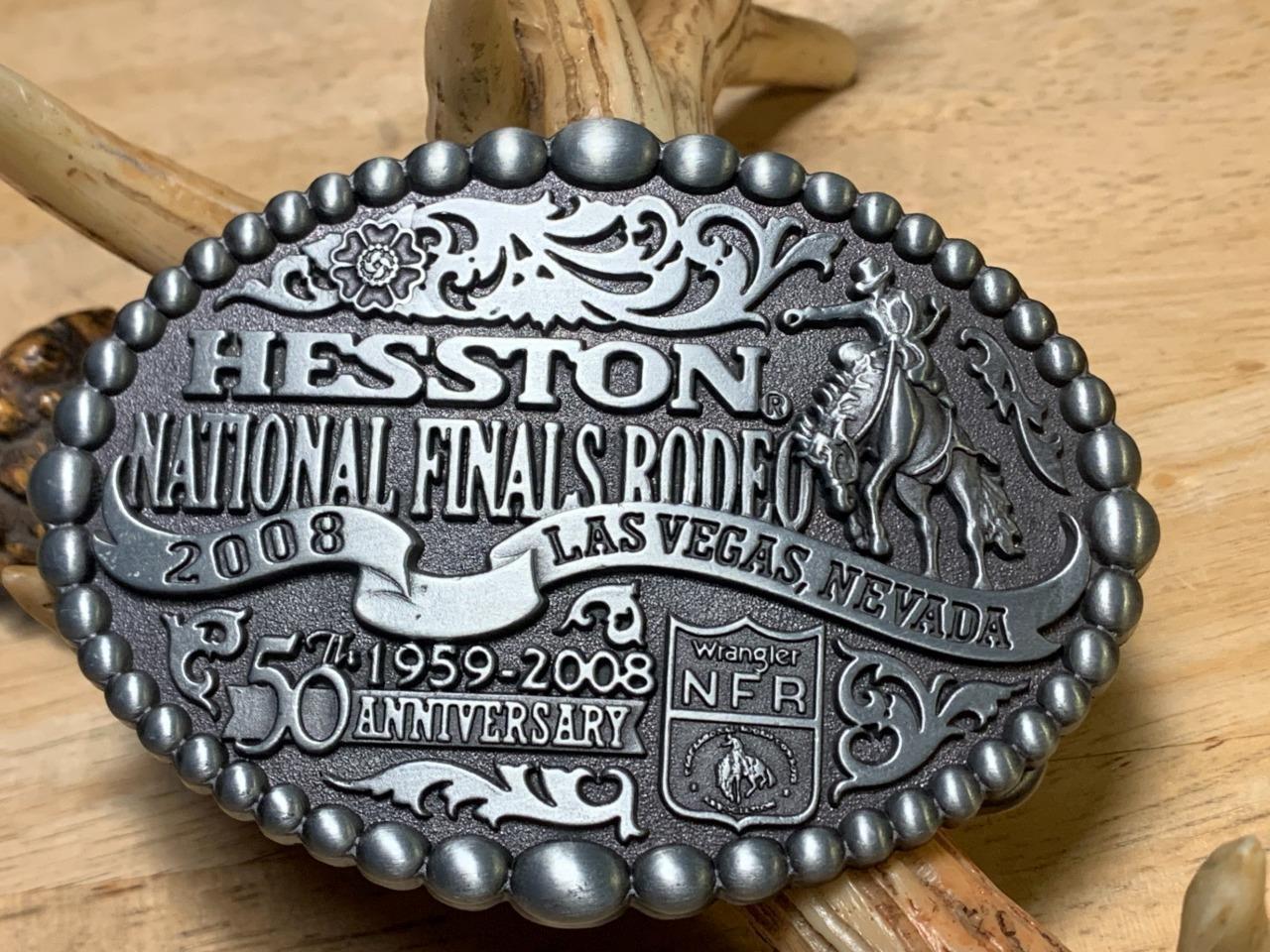 Vintage 2008 Montana Silversmiths Hesston National Finals Rodeo Buckle ...