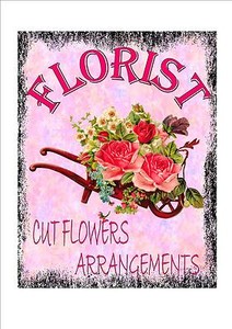 Vintage Style florist Shop Sign Retro Style shop Sign Sign flower shop ...