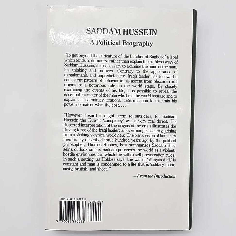 Saddam Hussein FIRST EDITION by Efraim Karsh & Inari Rautsi 1991 book ...