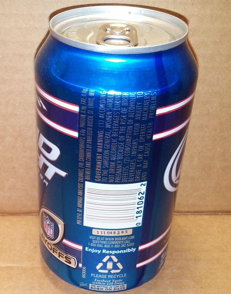 NFL Playoffs Bud Light 12 oz beer can Anheuser-Busch Company 2011 | eBay