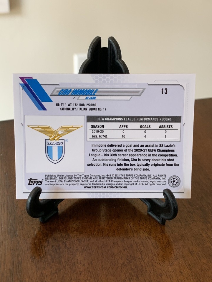 2020-21 Topps Chrome UEFA Ciro Immobile Pink X-Fractor #13 | eBay