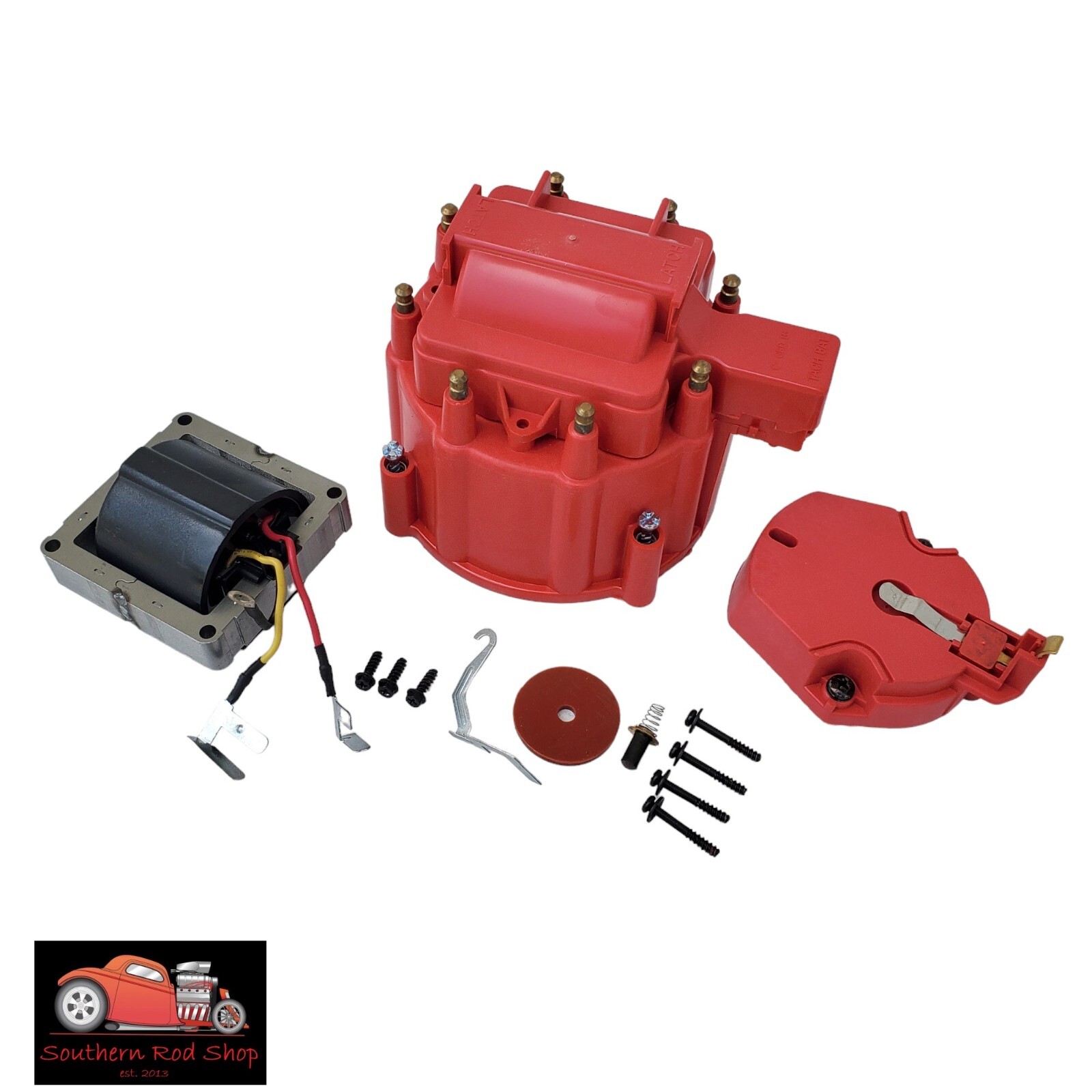 Chevy GM Red HEI Large Distributor Cap Rotor Kit SBC BBC 350 454 With ...