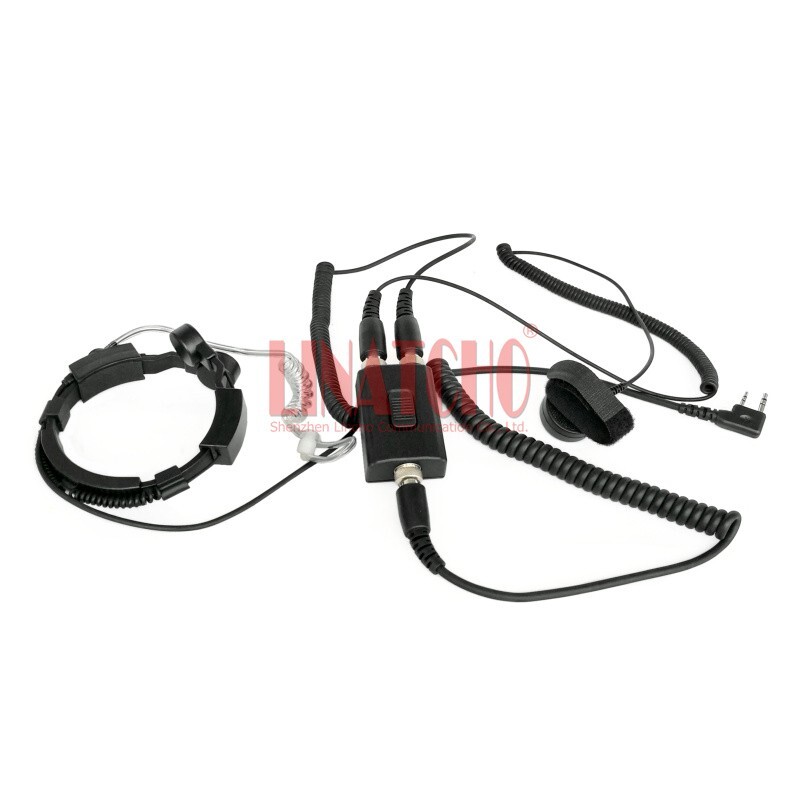Walkie Talkie Radio Heavy Duty PTT Tactical Neck Throat Mic Air Duct ...