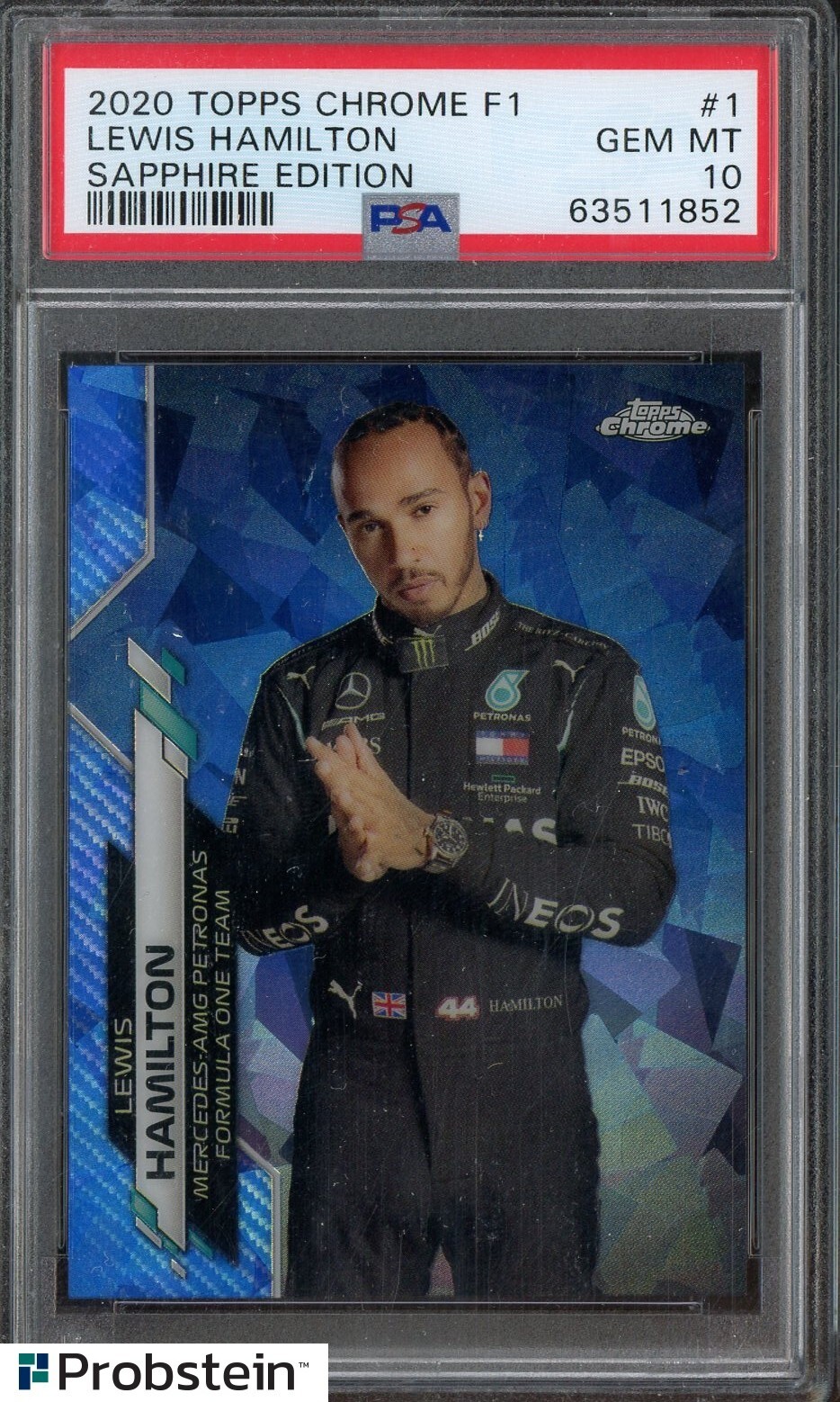 2020 Topps Chrome F1 Racing Sapphire Edition #1 Lewis Hamilton PSA 10 ...