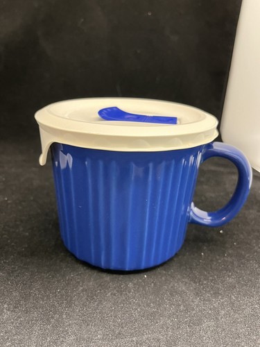 Corning Ware Colors 20-ounce Midnight Blue Meal Mug with Vented Lid | eBay