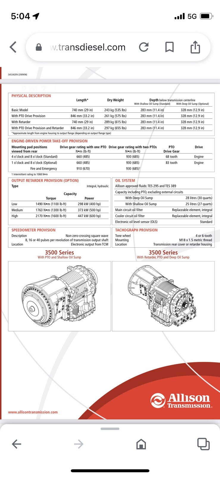 UNUSED GOVERNMENT SURPLUS ALLISON 3500 SP AUTOMATIC TRANSMISSION | eBay