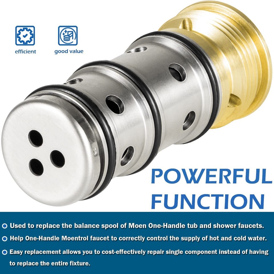 1423 Balancing Spool 132343 & 12318 Stop-Check Valve Kit for Moen Tub ...