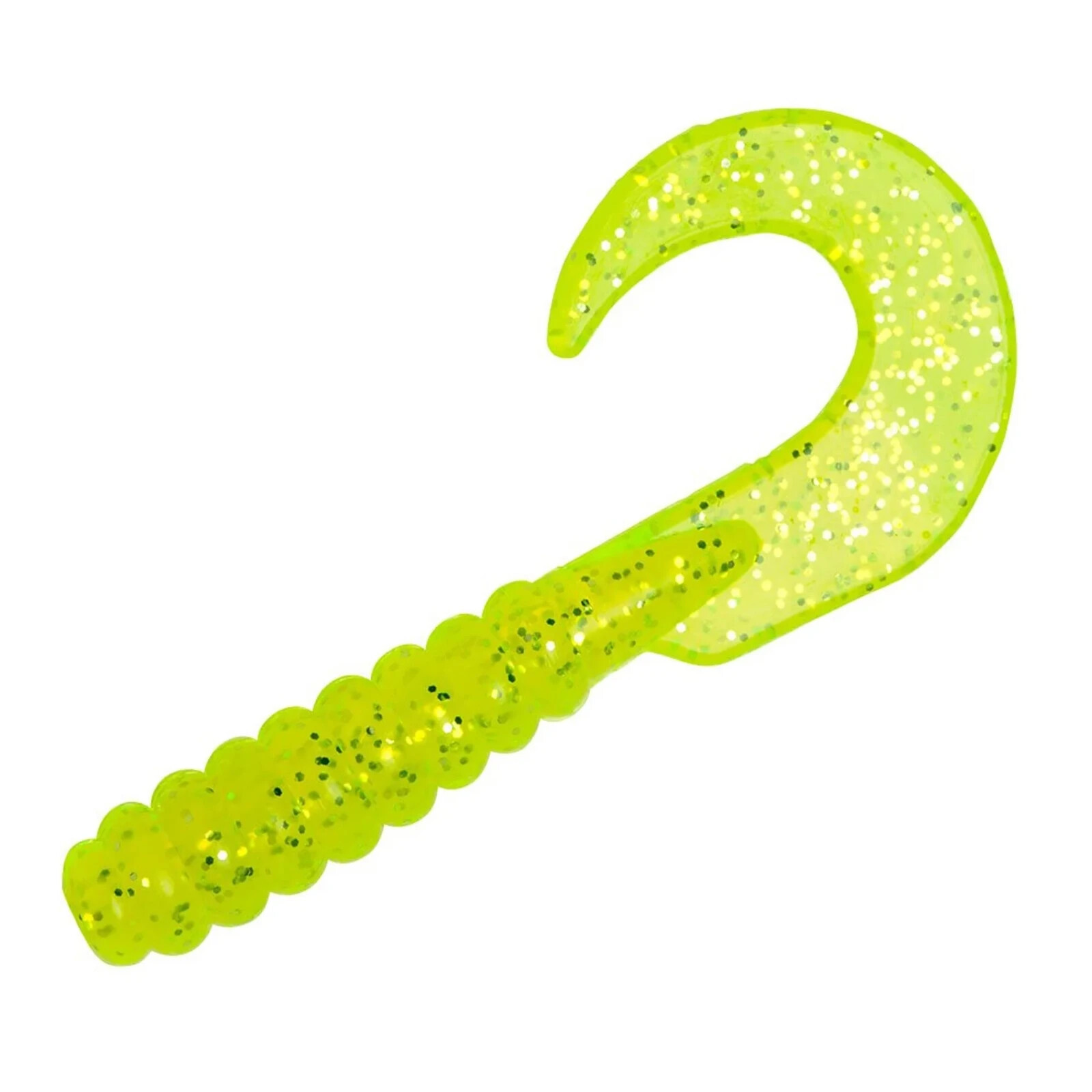 Yum 3" Walleye Grub Chartreuse/Silver Flake | eBay