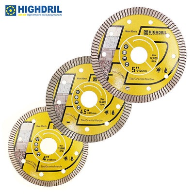 3pcs 4/4.5/5" Turbo Diamond Cutting Saw Blade Grinder Wheel/Disc ...