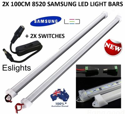 2X 100CM 12V 8520 LED STRIP LIGHT BAR CARAVAN 4WD CAMPING BOAT TENT ...