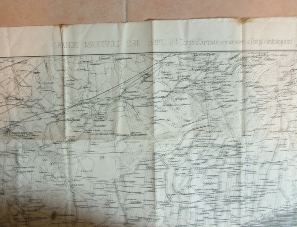 1883 Italy Topographic Original Map Great Maneuvers 1st Army Corps | eBay