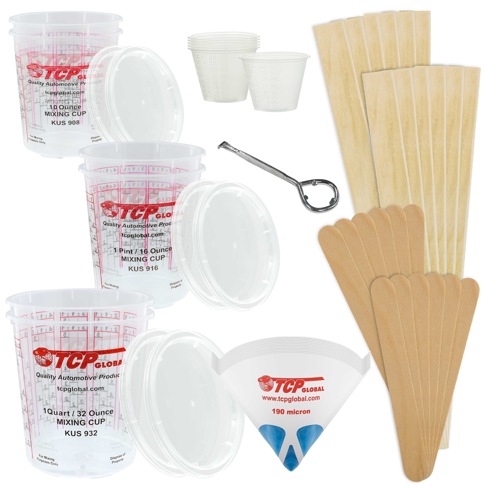 Paint Mixing Kit Mixing Cups, Lids, Sticks, Paddles, Strainers, Can ...