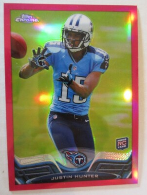 2013 Topps Chrome Pink BCA Refractor Justin Hunter #18 Rookie RC 231/ ...