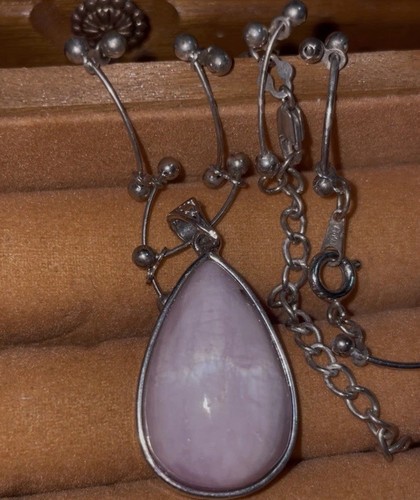 Pink Kyanite Pendant S Steel W Adjustable Beaded Necklace And Matching ...
