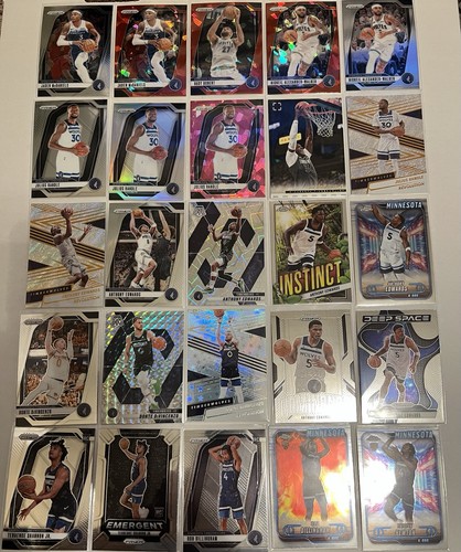 Minnesota Timberwolves Basketball 25 Card Team Lot w/ Anthony Edwards ...
