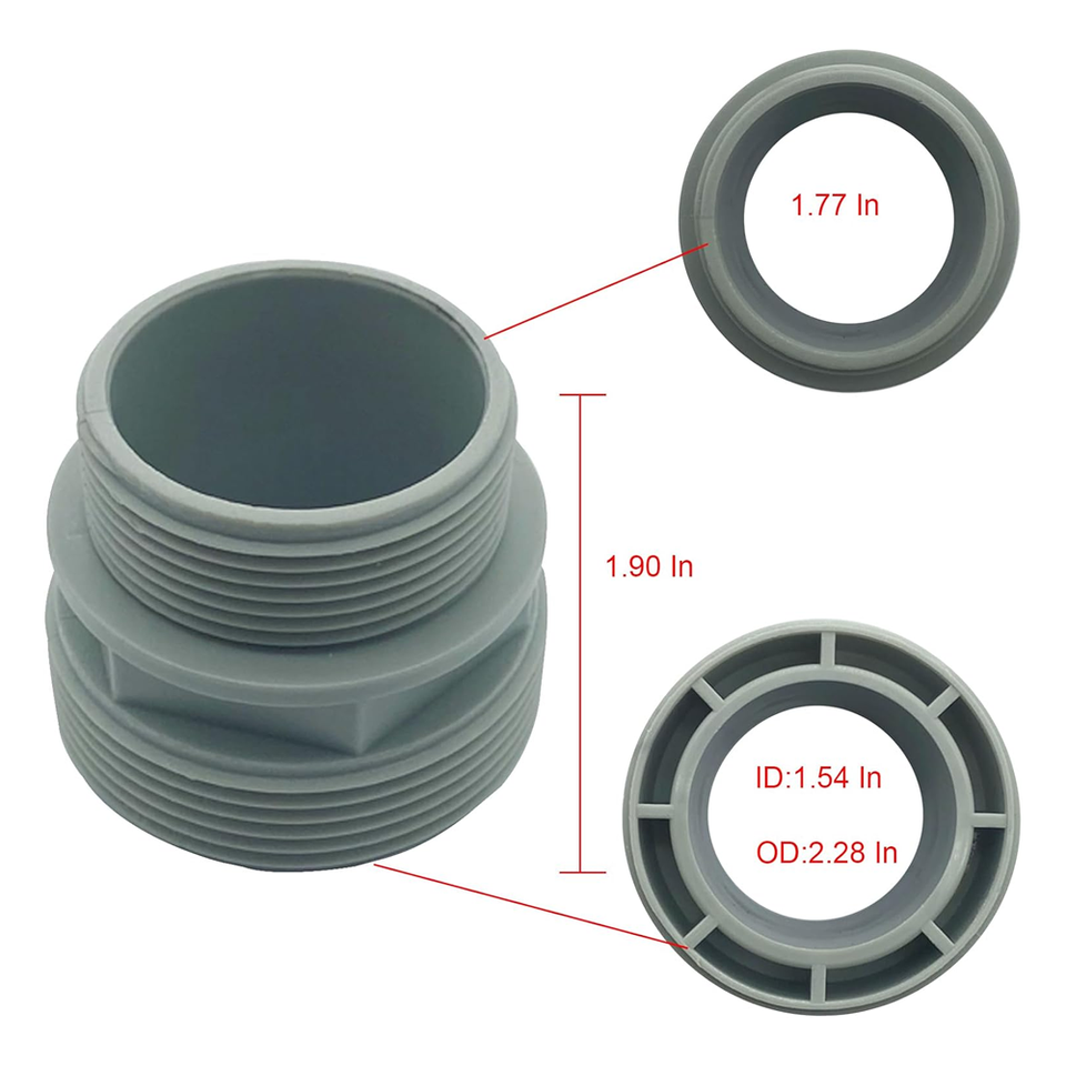 2Set 40mm to 1 1/2 Inch Hose Conversion Adapters 4560 Filter Hose ...