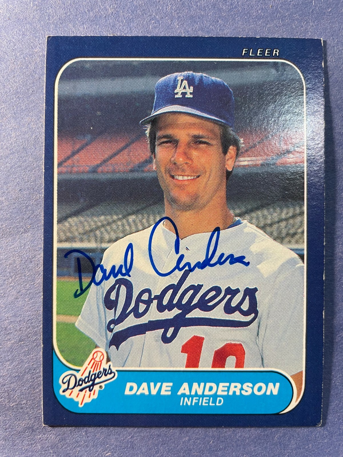 SIGNED DAVE ANDERSON 1986 FLEER BASEBALL CARD AUTOGRAPH - DODGERS | eBay