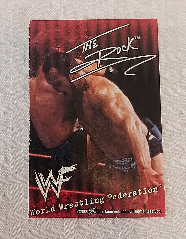 Vintage 2000 WWF Wrestling Ice Cream Card THE ROCK Rare WWE Attitude ...