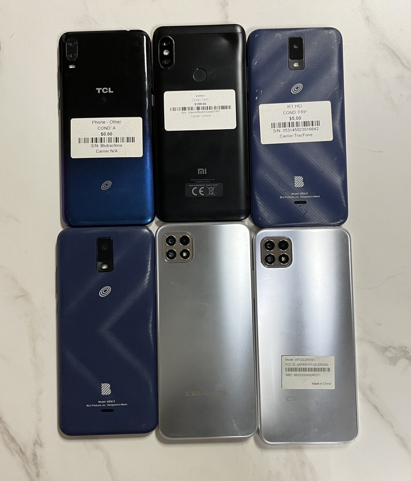 Lot of 6 smart phones mix brand wholesale worldwide shipping | eBay