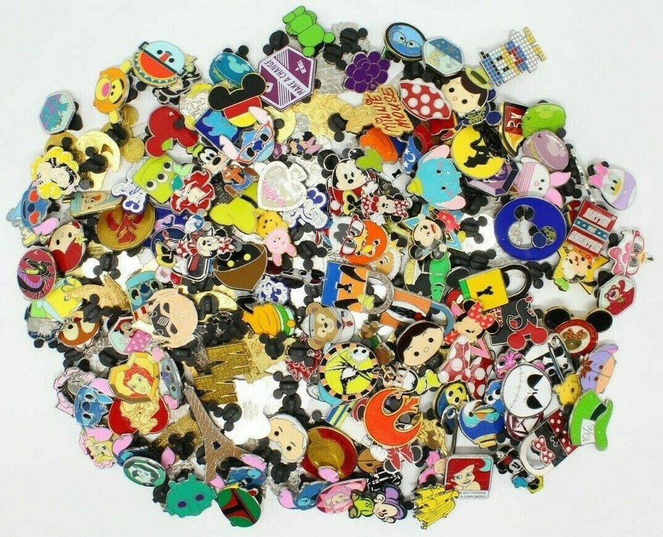 Disney Pin Trading Lot 100 Random Different Individually Bagged Disney ...