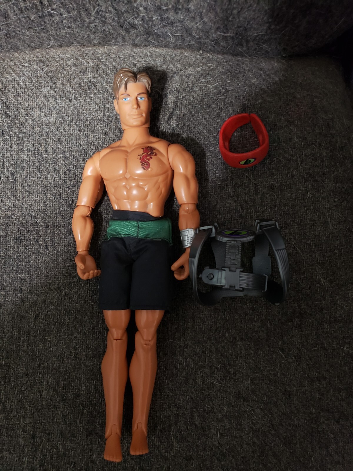 Vintage 1998 Mattel Max Steel GI Joe 12" Doll Dragon Chest Tattoo ...