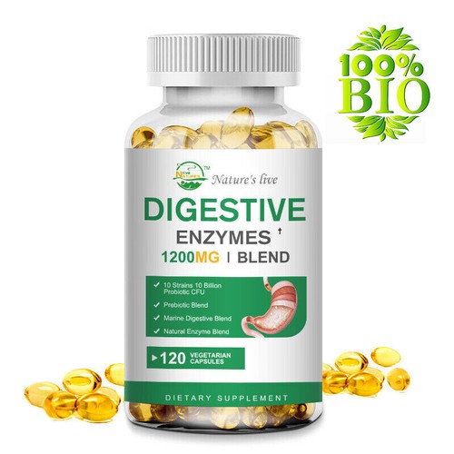 Digestive Enzymes Multi Enzymes Complex 120 Capsules with Probiotics ...