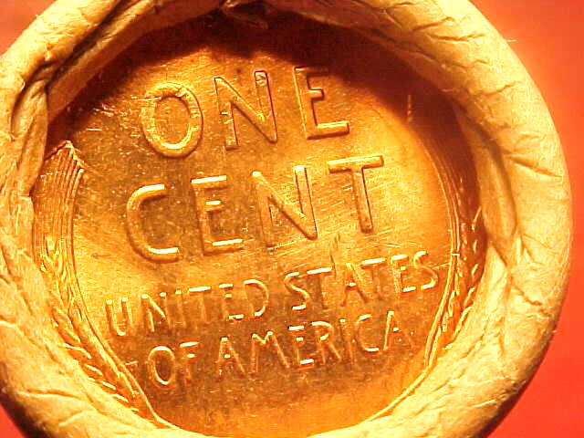 TAILS / TAILS OBW BU LINCOLN WHEAT PENNY ROLL YEAR UNKNOWN OLD VINTAGE ...
