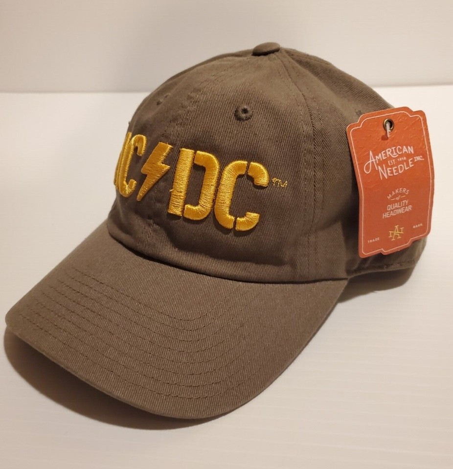 ACDC Hat Adjustable Moss/Yellow American Needle Rock AC/DC Band Cap ...