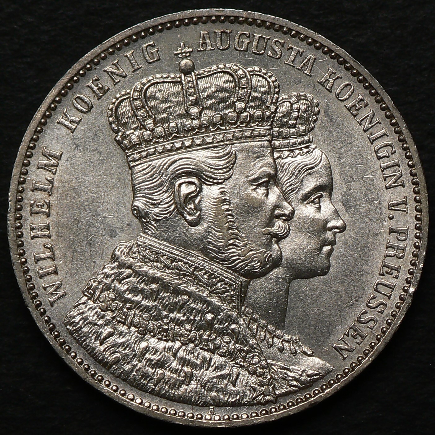 1861 Prussia Thaler Coronation Silver KM488 German State William I ...
