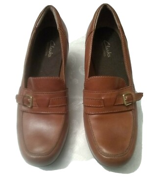 Clark's Bendables Leather Shoes Women 10 M Brown Pumps Soft Comfortable ...