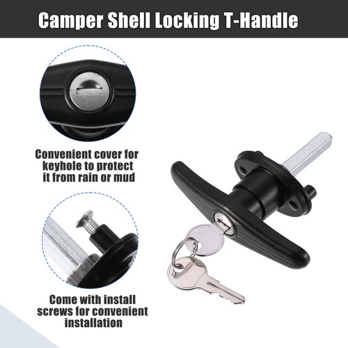 Piece of 2 Truck Cap Locking T-Handle w/Key fit for Pickup Truck Cap ...