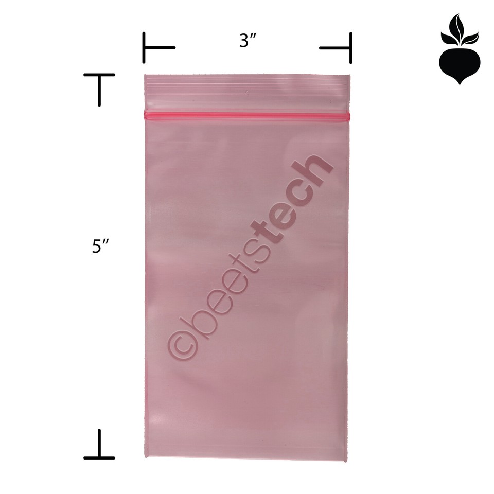 ESD Static Bags 4MIL Pink Poly, Zip-Lock Top Reclosable 2x,3,5,6,8,9,12 ...