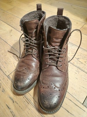 Mens Clarks Batcombe Lord Borg Lined Brogue Boots Winter Warm UK 10 ...