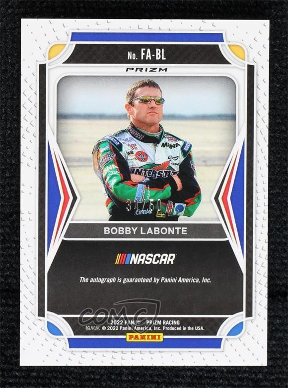 2022 Prizm Flashback Blue & Carolina Hyper 34/50 Bobby Labonte Auto HOF ...
