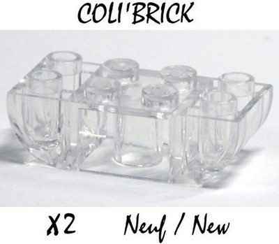 Lego 5174 - 4x Brique Slope Curved 4x2 Inverted - Trans Clear - 6523918 ...